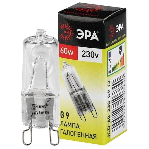 Лампа галогенная G9-JCD-60-230V-Cl 60Вт капсула G9 230В | код. C0027370 | Эра (3шт. в упак.)