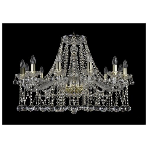 Люстра Bohemia Ivele Crystal 1413 1413/12/300/G/Balls, E14, 480 Вт, кол-во ламп: 12 шт., цвет: бесцветный
