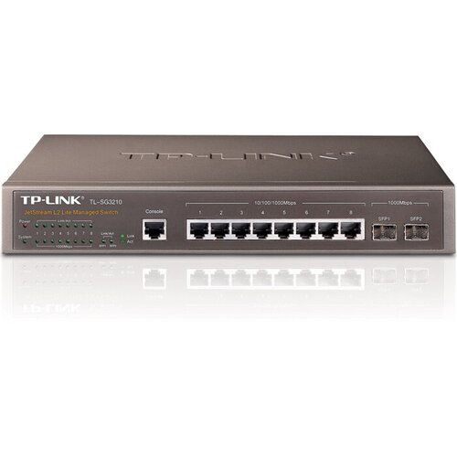 Коммутатор TP-LINK TL-SG3210 управляемый L2, 8x1000BASE-T, 2xSFP