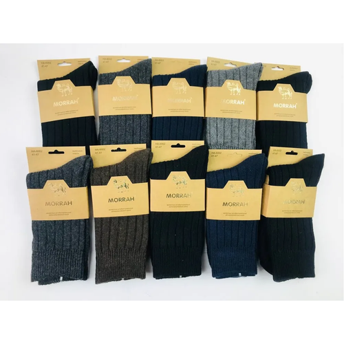 Носки MORRAH, 10 пар, размер 41-47, коричневый, черный, серый, синий