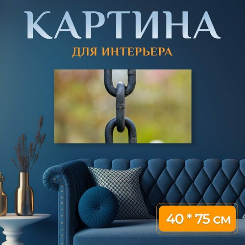 Картина на холсте "Цепь, на якоре, связаны" на подрамнике 75х40 см. для интерьера