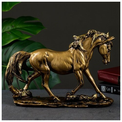 Фигура Лошадь темное золото,30х8х22см