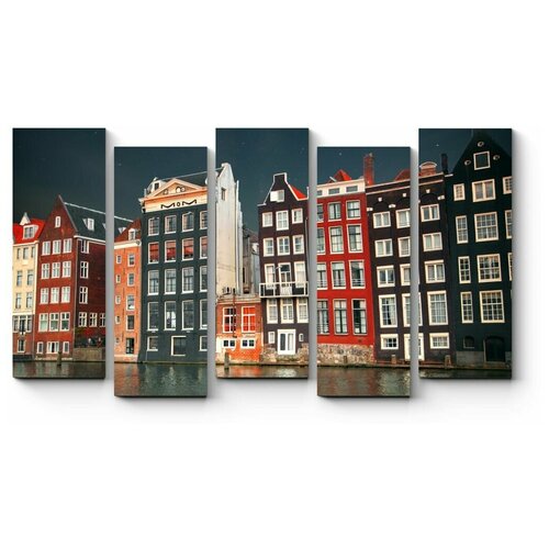 Модульная картина Амстердам в свете звезд 90x52
