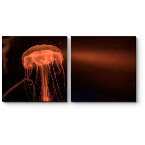 Модульная картина Красная-прекрасная медуза 140x70