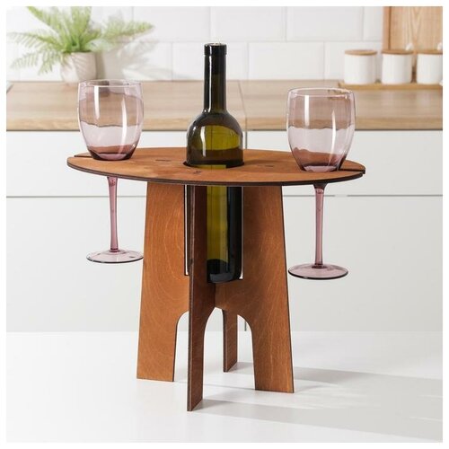Доляна Столик-поднос для вина и двух бокалов, 40×25×30 см