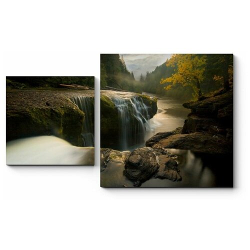 Модульная картина Лесной водопад 110x66
