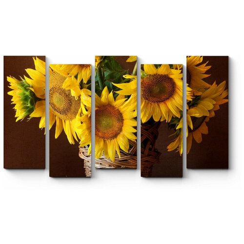 Модульная картина Солнечные цветы 110x64
