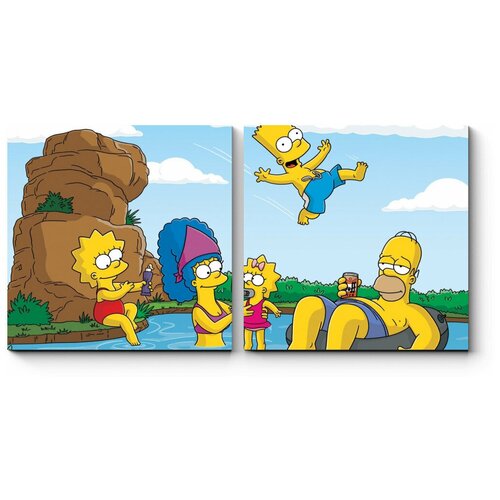 Модульная картина Симпсоны 150x75