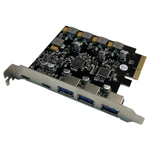 Контроллер PCIe x4 v3.0 (ASM3142+VL820-Q8) | USB 3.2 Gen2x1, 2xType-C + 3xUSB-A | ORIENT AM-U3142PE-3A2C