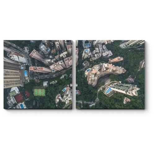 Модульная картина Гонконг с высоты птичьего полета50x25