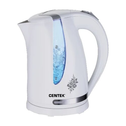 Чайник CENTEK CT-0040, белый с рисунком