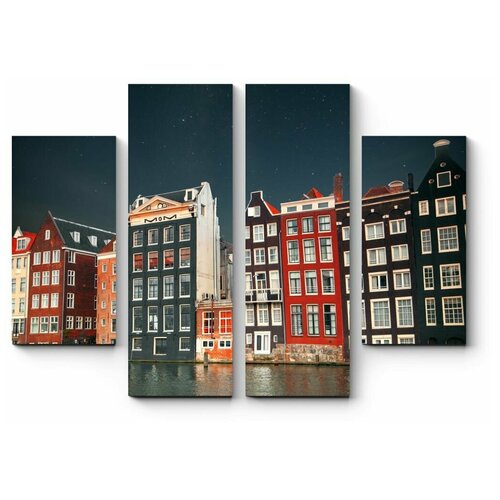 Модульная картина Амстердам в свете звезд 110x83