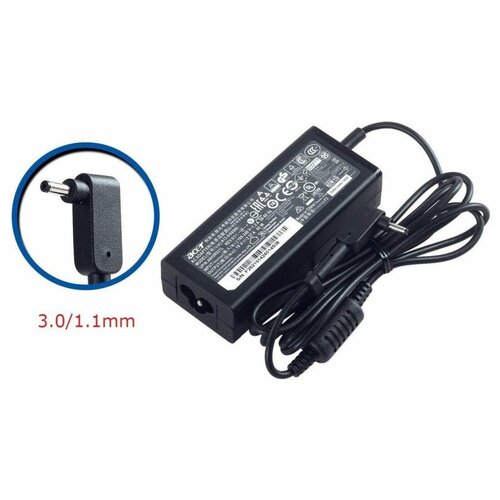 Зарядное устройство для ноутбука Acer TRAVELMATE P2 P214-53-376J, 19V - 2,37А, 45 Вт (Штекер: 3.0-1.1мм) Slim