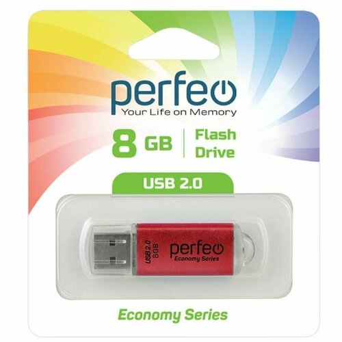 USB флешка Perfeo 8GB E01 Red ES
