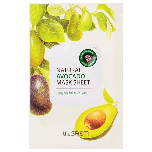 The Saem тканевая маска Natural Avocado, 21 г, 21 мл