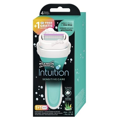 Wilkinson Sword Intuition Sensitive Бритвенный станок, с 2 сменными лезвиями в комплекте