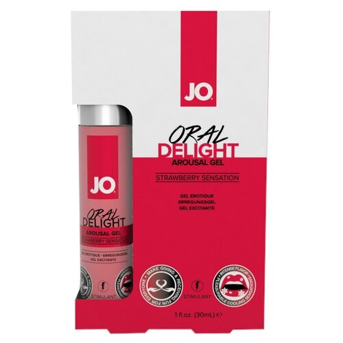 Масло-смазка  JO Oral Delight Arousal Gel Strawberry Sensation, 55 г, 30 мл, клубника, 1 шт.