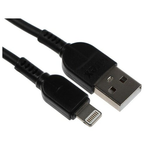 Кабель Mirex 13700-008i2BK, Lightning - USB, 2.4 А, 1 м, быстрая зарядка, черный, 2 штуки