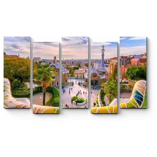 Модульная картина Потрясающий вид из парка Гуэль, Барселона 190x110