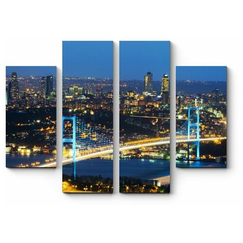 Модульная картина Город не спит, ночной Стамбул130x98
