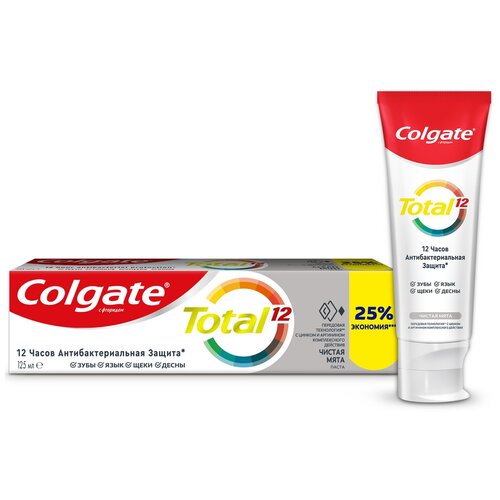 Зубная паста Colgate Total 12 Чистая Мята комплексная антибактериальная, 125 мл