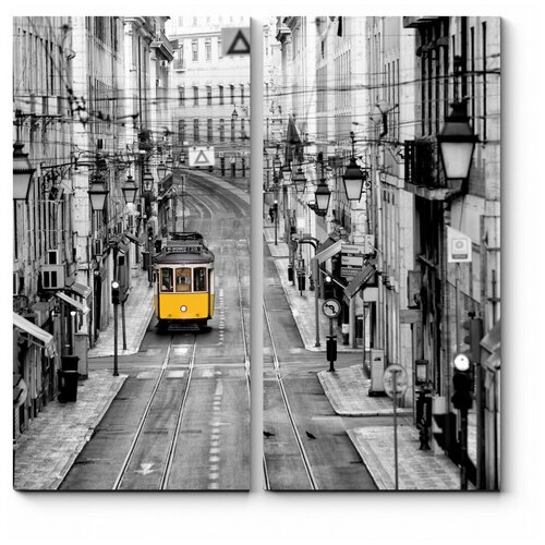 Модульная картина Одинокий трамвай, Лиссабон 110x110