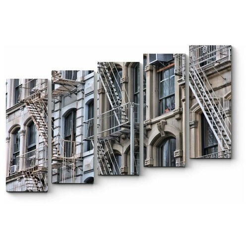 Модульная картина Пожарная лестница в Сохо140x98