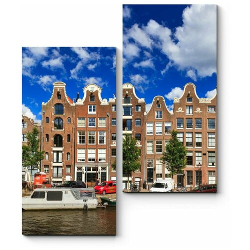 Модульная картина Отличный день для прогулки по каналам Амстердама 100x125
