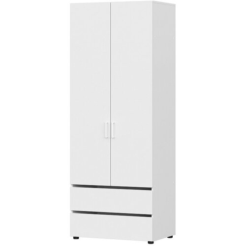Шкаф Токио, с двумя ящиками, Белый текстурный, 801х2100х516 мм