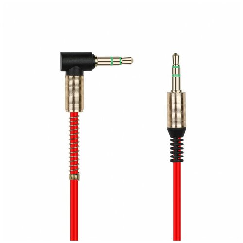 AUX кабель Smartbuy, 3.5-3.5 мм (M-M), 1 м, с Г-образным наконечником (A-35-35-fold red), красный