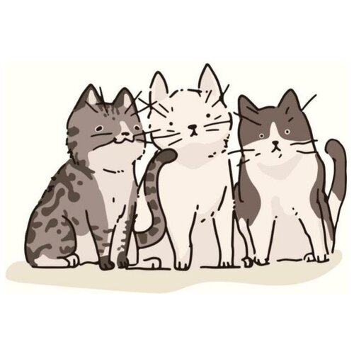 Постер / Плакат / Картина Кошки - Три котенка 50х70 см в раме