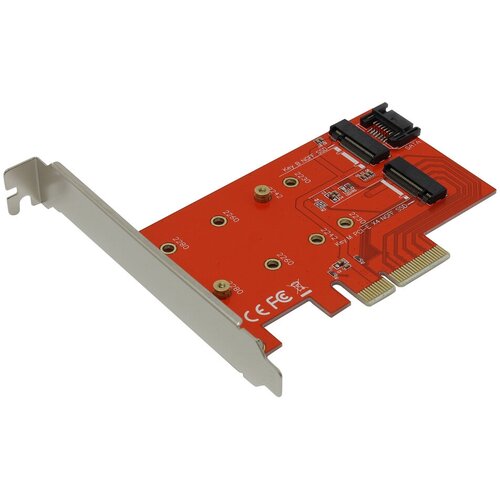 Переходник PCI-Ex4 - NGFF(M.2) SSD PCI-E->M.2 M key, SATA->M.2 B key | ORIENT C296E