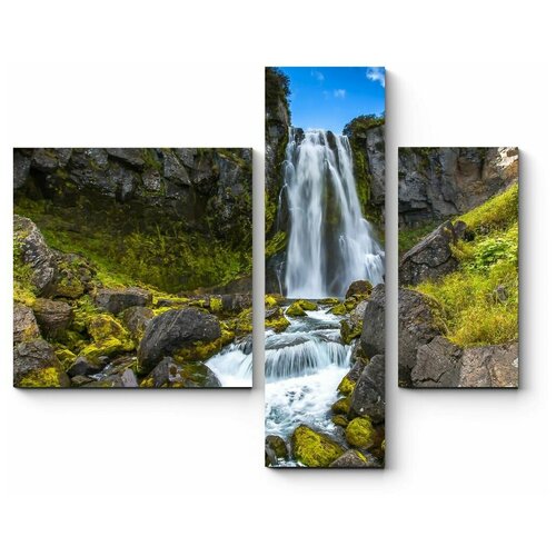 Модульная картина Горный водопад 90x74