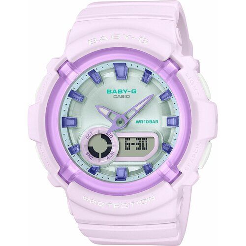 Наручные часы CASIO Baby-G, белый, фиолетовый