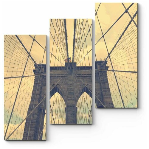 Модульная картина Винтажный Бруклинский мост120x128