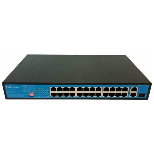 Коммутатор HTV-POE2026D-1SFP 24 портовый POE 10/100 +2 Uplink+1SFP, Watchdog, Vlan, Extend 250m