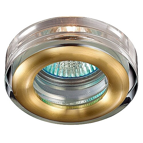 Светильник Novotech Aqua 369881, GU5.3, 50 Вт, цвет арматуры: золотой, цвет плафона: бесцветный