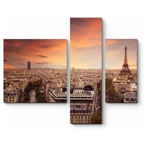 Модульная картина Прекрасный Париж с высоты 90x74