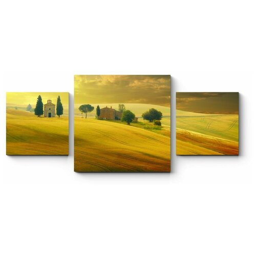 Модульная картина Летний закат в Тоскане 70x30