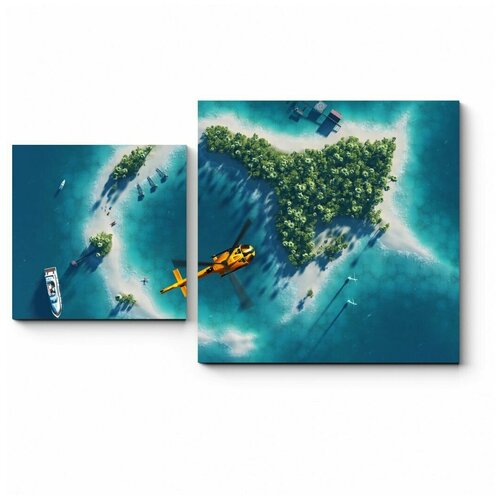 Модульная картина Тропический остров с высоты130x78