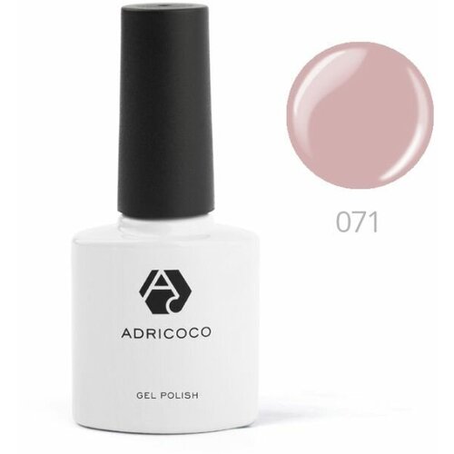 ADRICOCO Цветной гель-лак для ногтей №071, пепельно-розовый, 8 мл, 2 штуки
