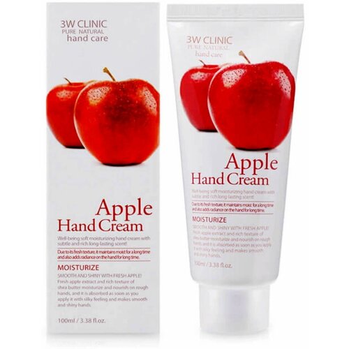 Увлажняющий крем для рук с экстрактом яблока 3W CLINIC Moisturizing Apple Hand Cream, 100 мл
