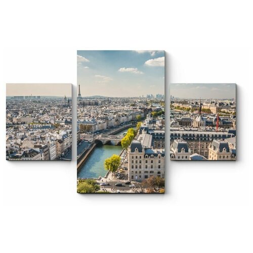 Модульная картина Пролетая над Парижем90x59