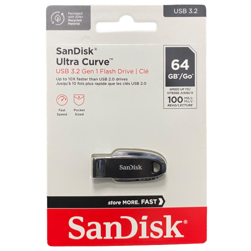 3.2 USB флеш накопитель SanDisk 64GB SDCZ550-064G-G46 Ultra Curve чёрный