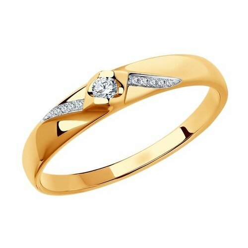 Кольцо помолвочное Diamant online, золото, 585 проба, бриллиант, размер 18.5