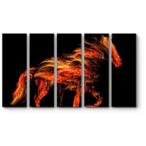 Модульная картина Мчит без устали огненный жеребец 90x54