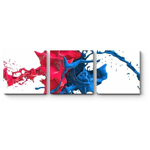 Модульная картина Синее и красное 130x43