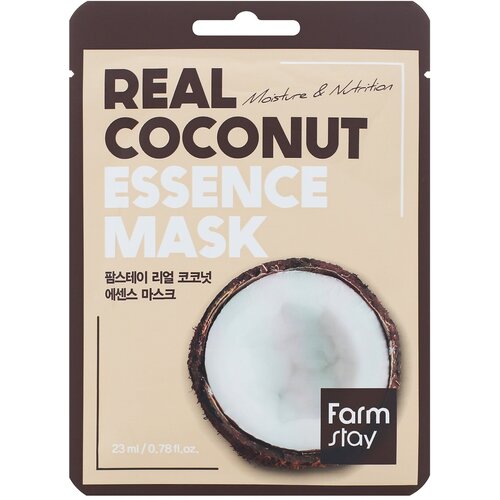 Farmstay Real Coconut Essence Mask тканевая маска с экстрактом кокоса, 23 мл