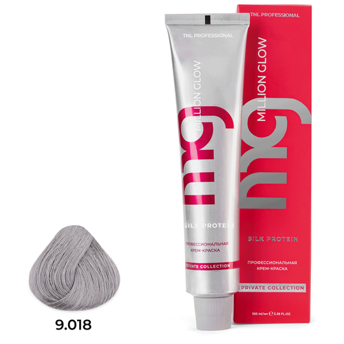 TNL Professional Крем-краска для волос Million glow Silk protein, 9.018 светлый блонд прозрачный лакричный, 100 мл