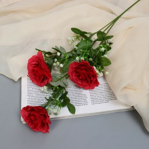 Poetry in flowers Цветы искусственные "Роза галант" 8х62 см, красный